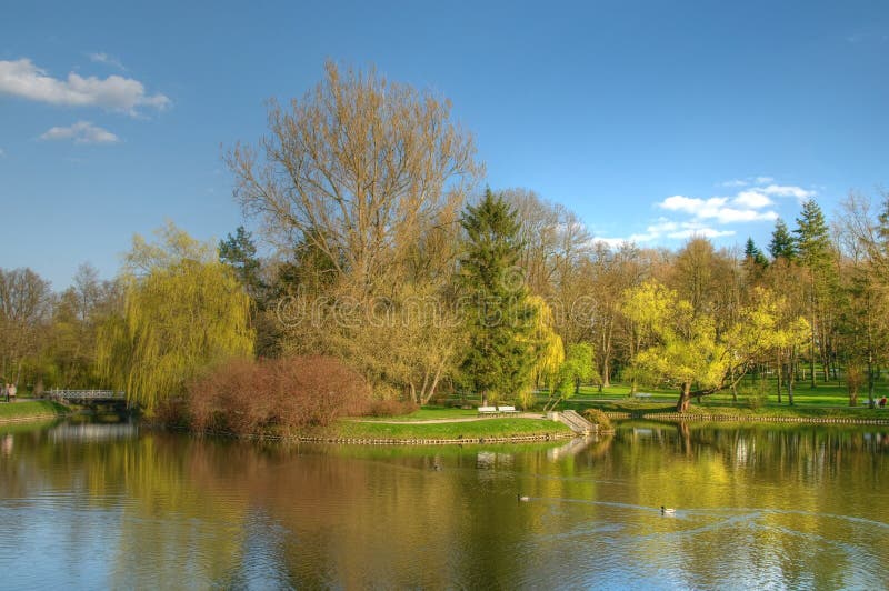 Spring in a polish park stock photo. Image of october - 14192058