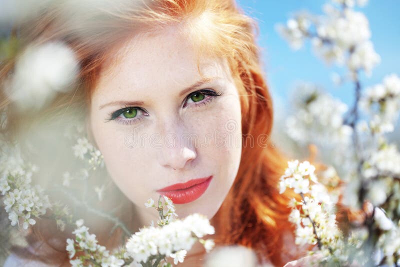 Spring portrait stock image. Image of lips, attractive - 13994963