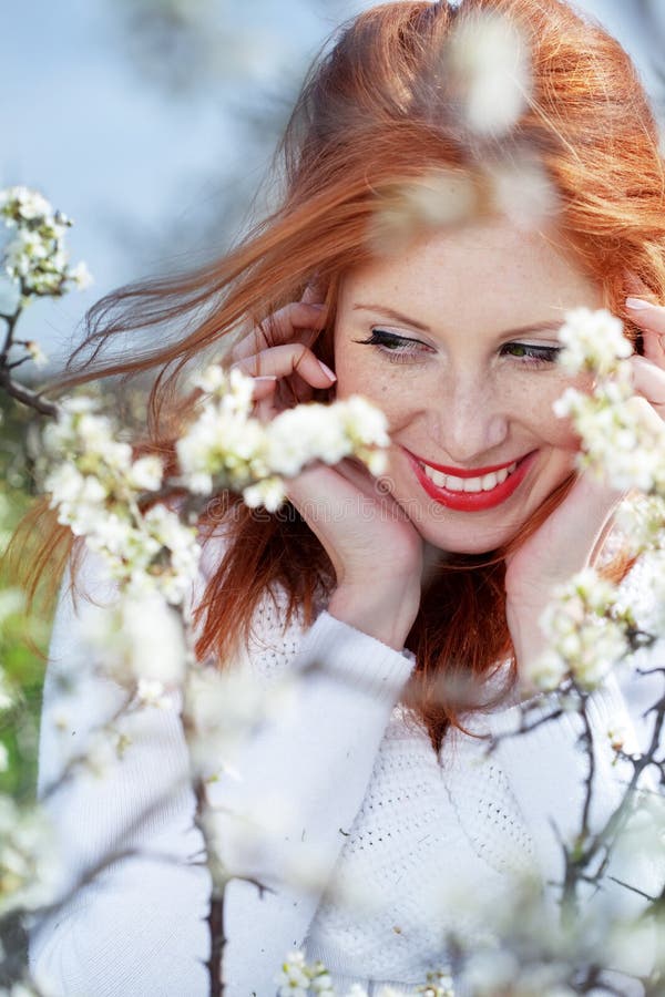 Spring portrait stock image. Image of lips, attractive - 13994963