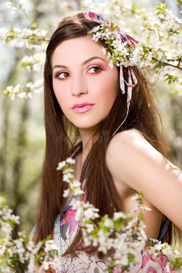 Spring portrait stock photo. Image of makeup, girl, beautiful - 19230718