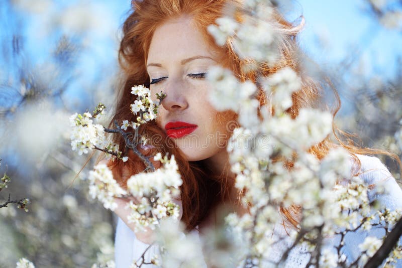 Spring portrait stock image. Image of lips, attractive - 13994963