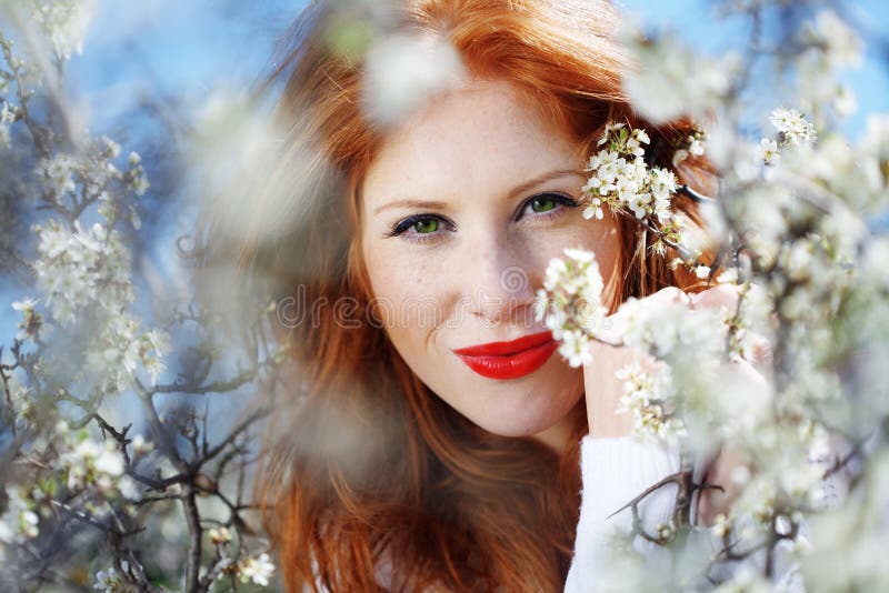 Spring portrait stock image. Image of lips, attractive - 13994963
