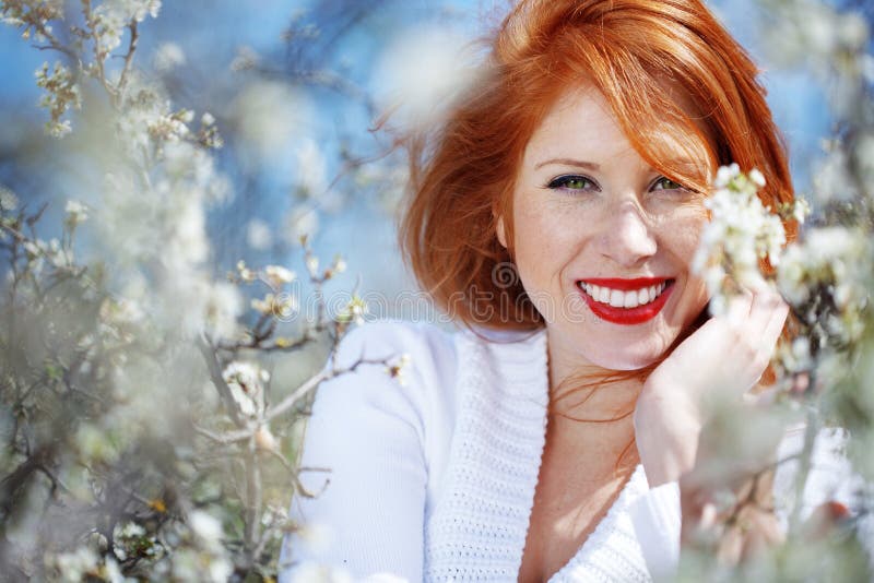 Spring portrait stock image. Image of lips, attractive - 13994963