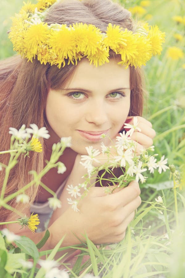 Spring portrait stock image. Image of happy, meadow, lifestyle - 25225935