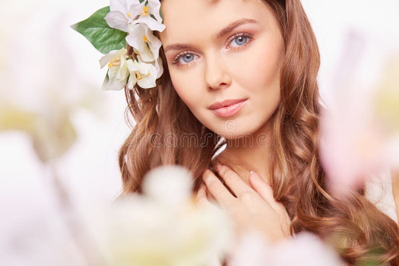 Spring portrait stock image. Image of young, beauty, calm - 55225771