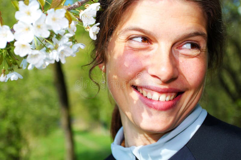 Spring Portrait of Young Woman Stock Image - Image of romantic, young ...