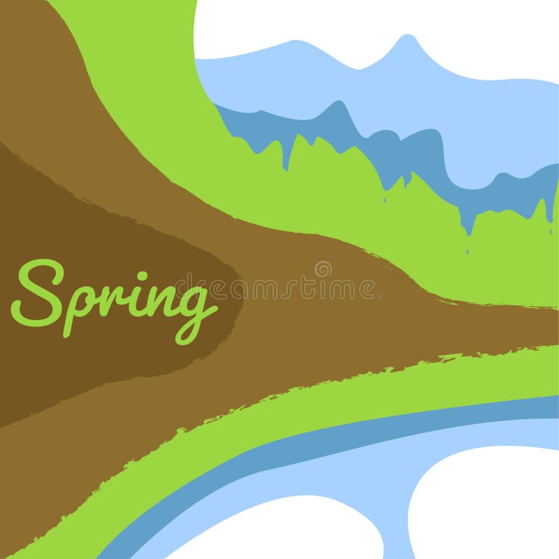Spring Postcard with Melting Snow Stock Vector - Illustration of melt ...