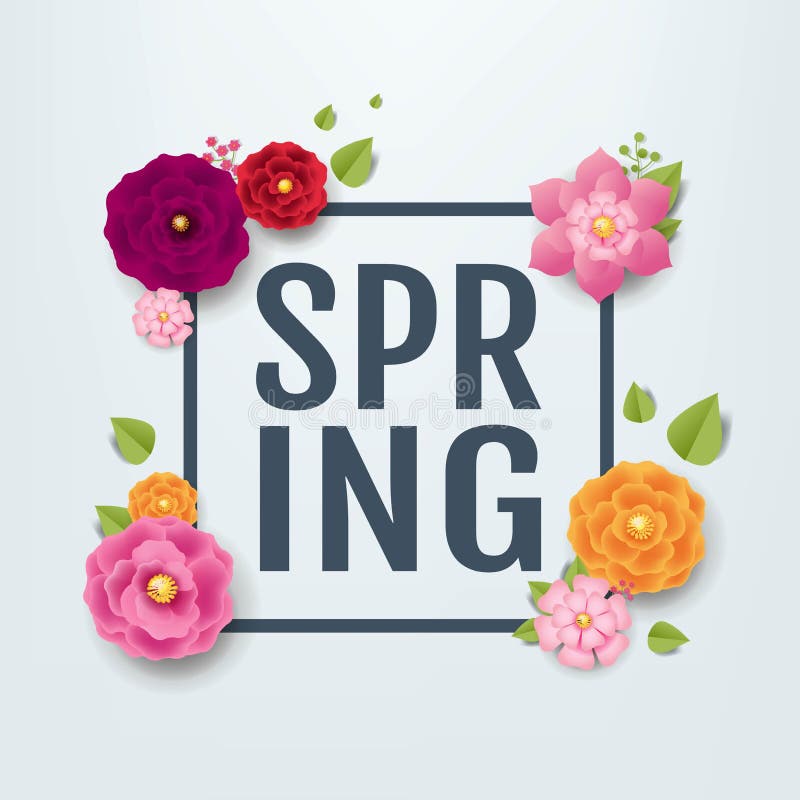 Spring Poster with Flowers Background Stock Vector - Illustration of ...