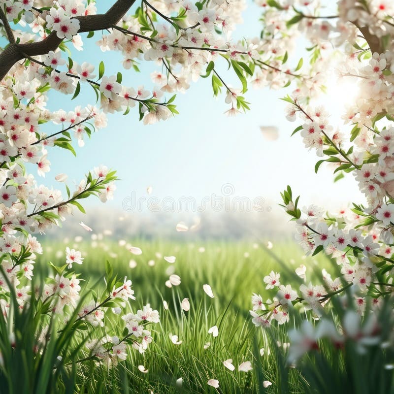 Spring Poster Template with Large Copy Space for Text Stock ...