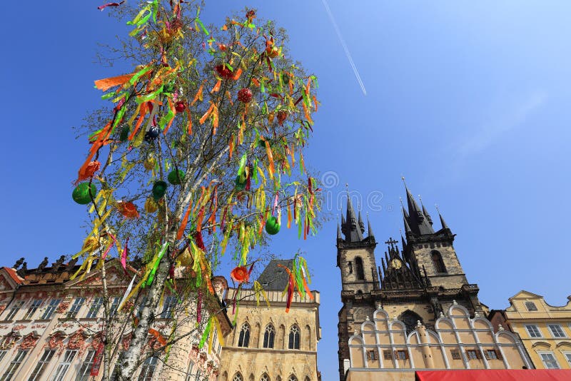 Spring Prague Gothic Tyn Cathedral Stock Image - Image of czech, spring ...