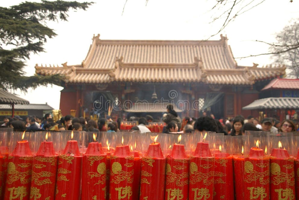 Spring Praying in China editorial stock photo. Image of temple - 4645038