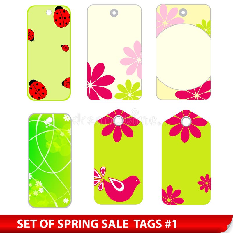 Spring price tags stock vector. Illustration of abstract - 13624775