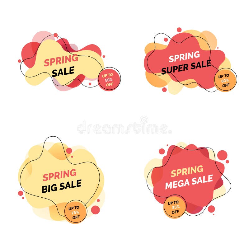 Spring Promotion Design with Liquid Shapes Stock Vector - Illustration ...