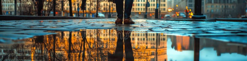 Spring Puddles after Rain in the City Stock Photo - Image of forecast ...