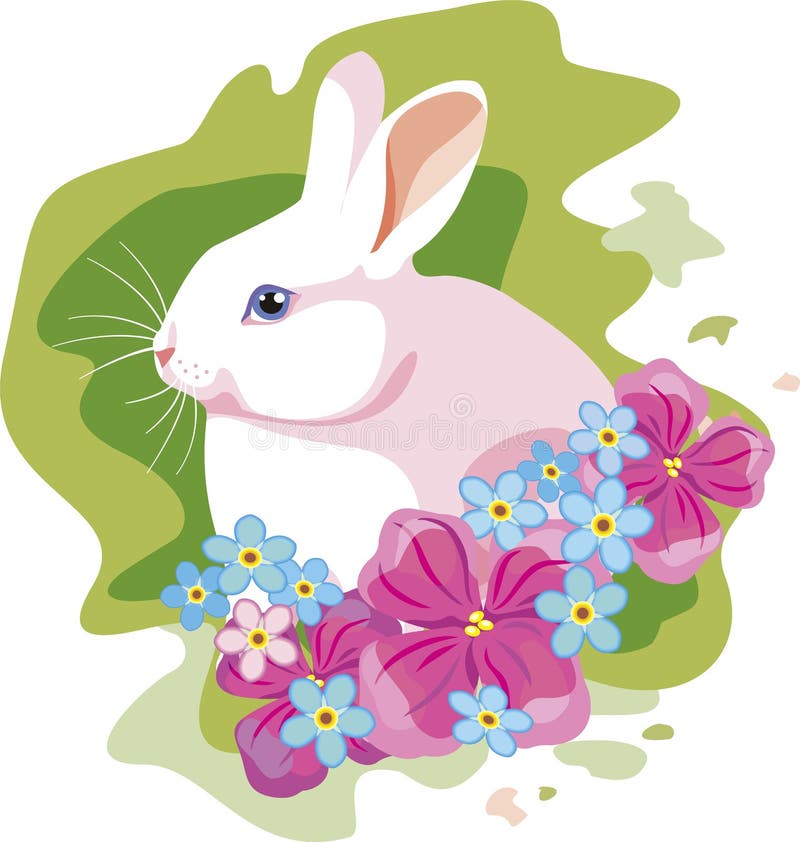 Spring rabbit stock vector. Illustration of freshness - 220755588