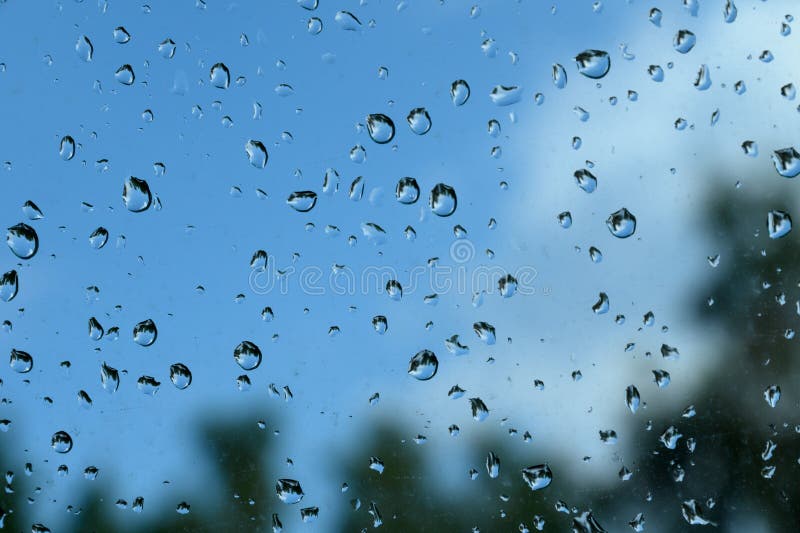 Spring Rain Drops on Car Glass Stock Image - Image of liquid, window ...