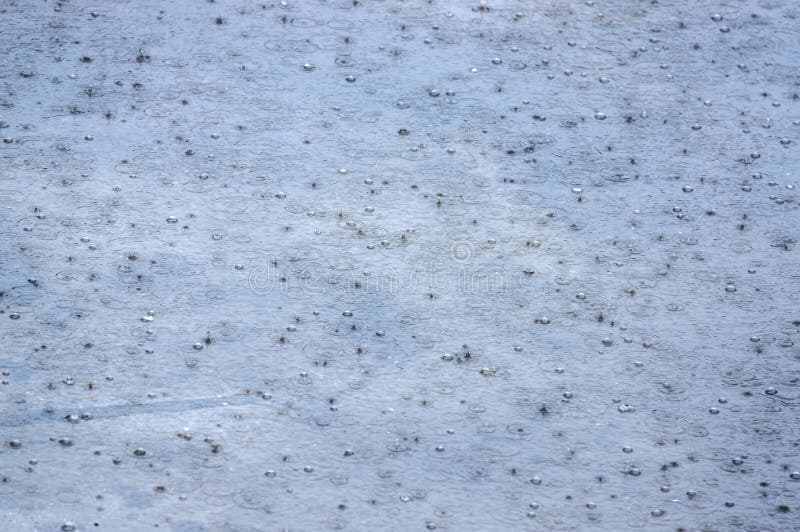 A Puddle in the Pouring Rain of Spring. Stock Photo - Image of spring ...