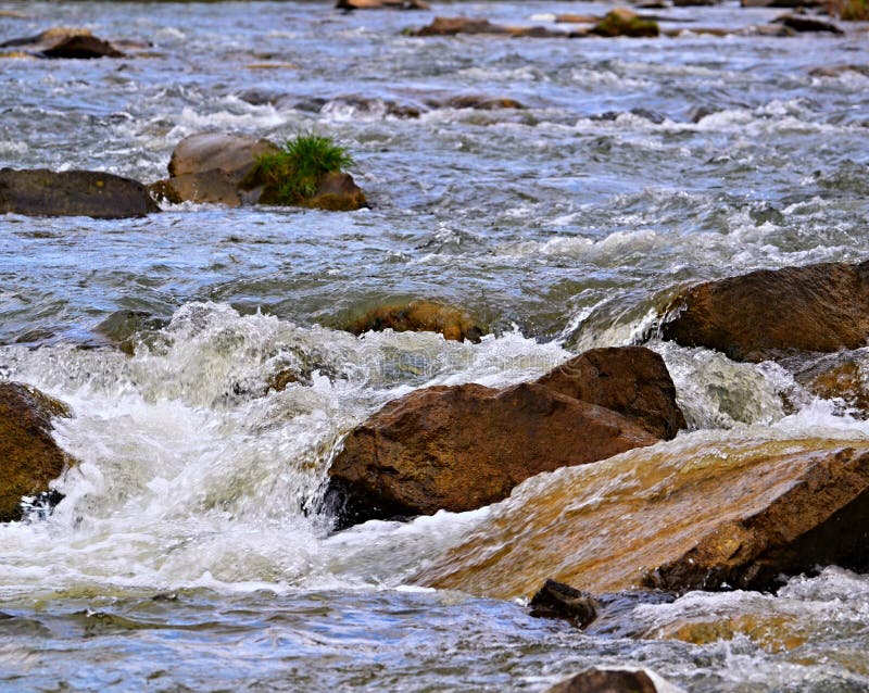 Rapids and River in Cold Winter Day Stock Photo - Image of ground ...