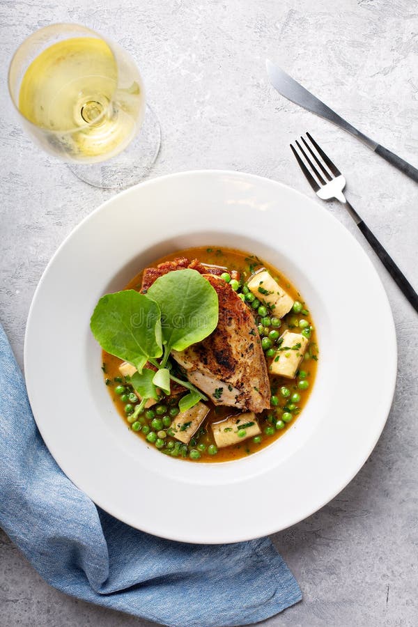 Spring Recipie Roasted Chicken Stock Photo - Image of baked, food ...