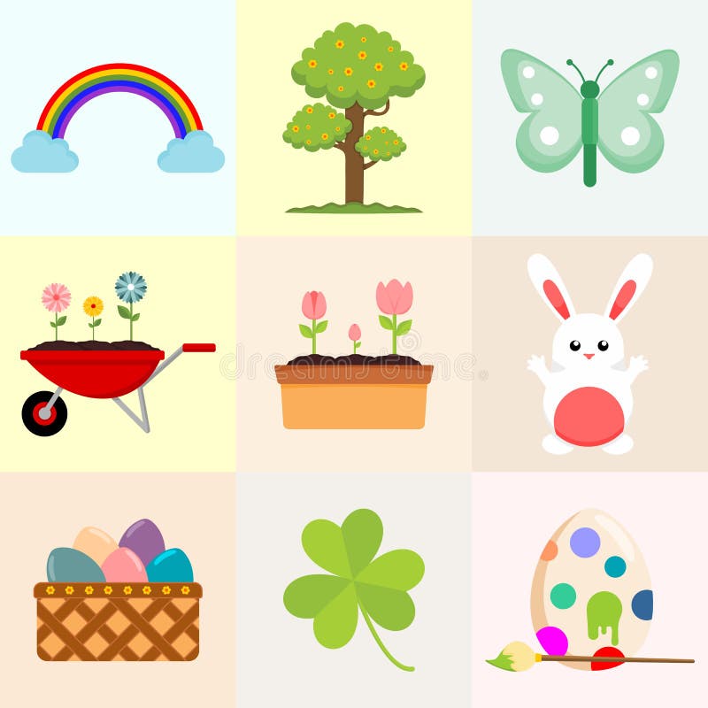 Spring Related Object Drawing Illustration Graphic Stock Vector ...