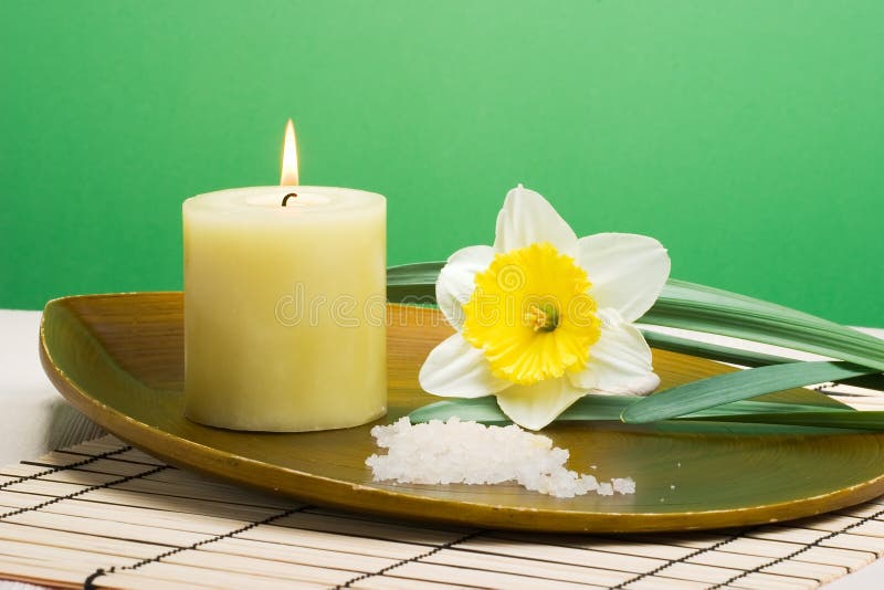 Spring relaxation spa set stock image. Image of flower - 2004569
