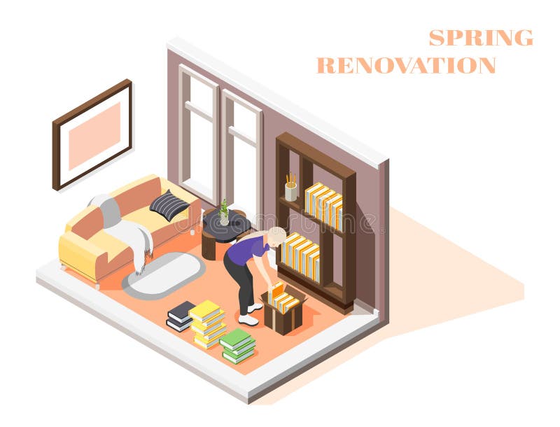 Spring Renovation 2x2 Design Concept Stock Vector - Illustration of ...