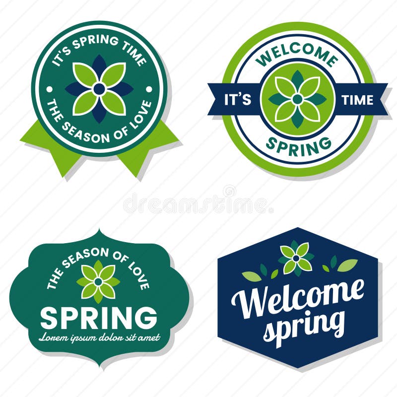 Spring Retro Vintage Vector Label Stock Vector - Illustration of design ...