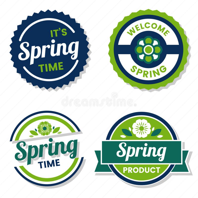 Spring Retro Vintage Vector Label Stock Vector - Illustration of leaf ...
