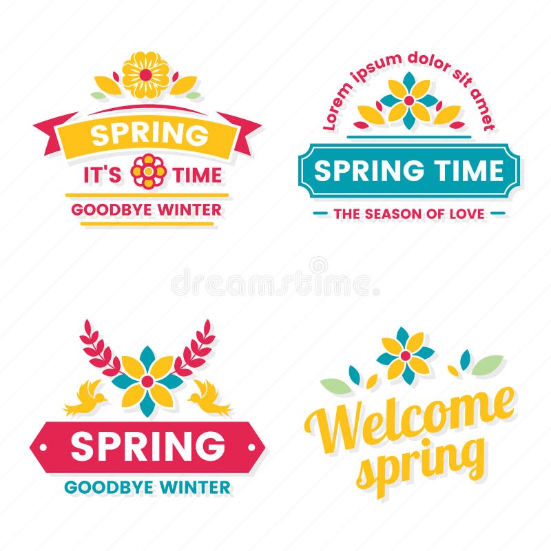 Spring Retro Vintage Vector Label Stock Vector - Illustration of bubble ...