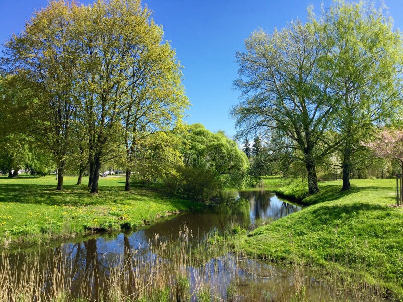 Spring in Riga Central Park Stock Photo - Image of riga, beginning ...