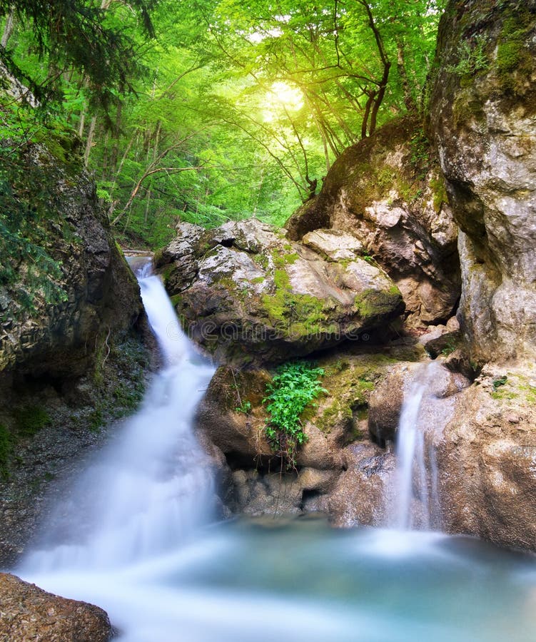 Spring rill flow. stock image. Image of motion, canyon - 52498605