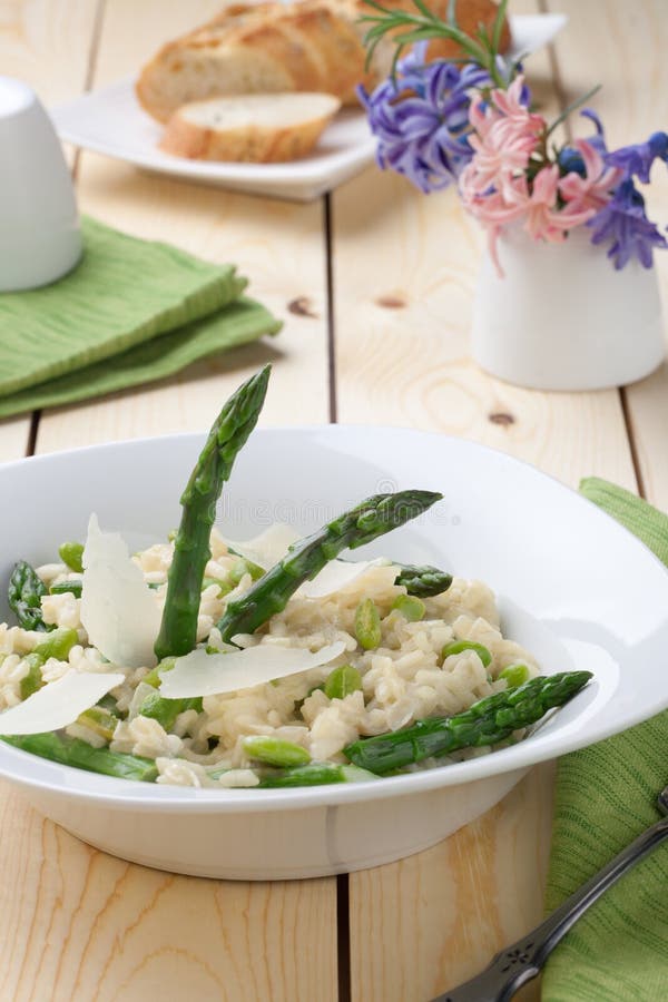 Asparagus risotto plate stock photo. Image of italian - 26741282