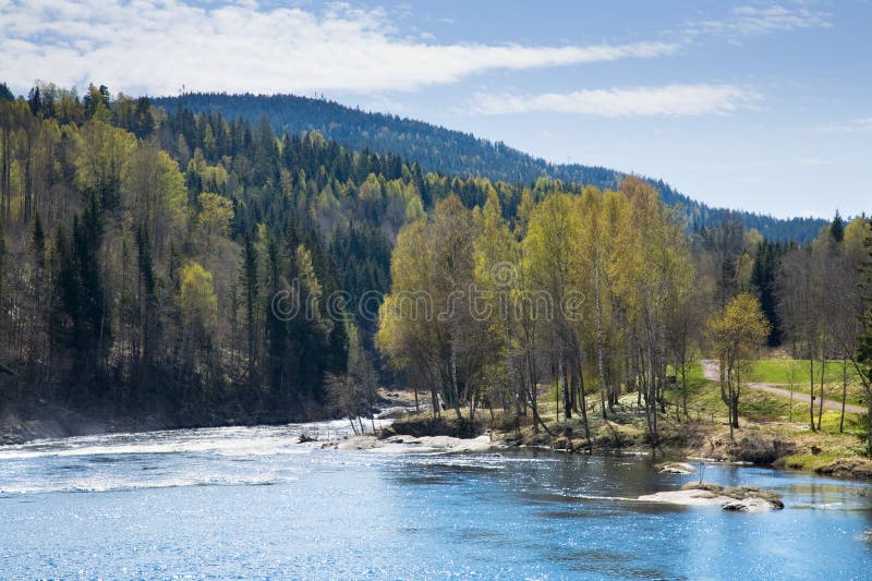 Spring river, stock photo. Image of cloud, norway, northern - 14232356
