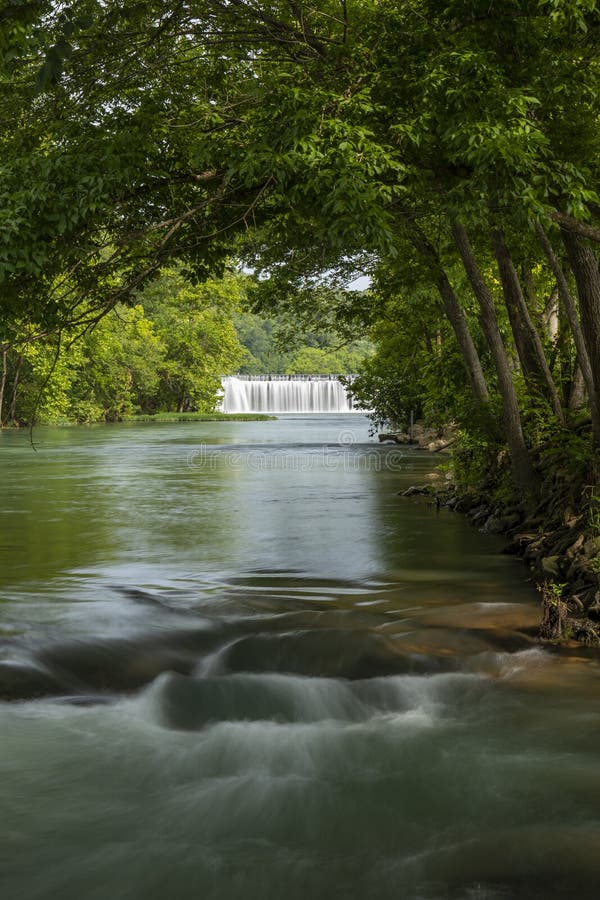 Spring River with Dam stock photo. Image of lake, spring - 193107318