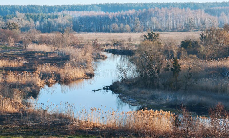 Spring river stock image. Image of scene, landscape, meadow - 40310813