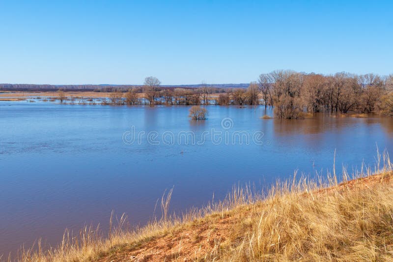 In the Spring the River Overflows Stock Photo - Image of overflow ...