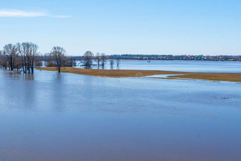 In the Spring the River Overflows Stock Photo - Image of disaster ...