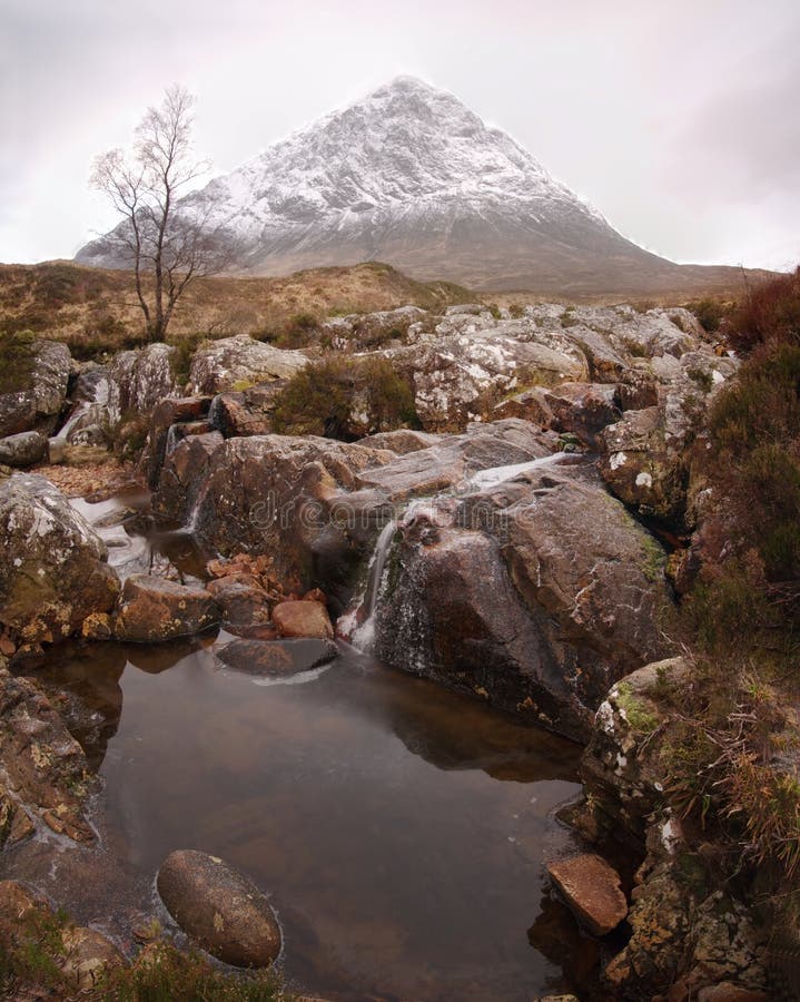 Spring River in Scottish Highlands. Dramatic Landscape of Glen Coe ...