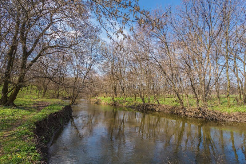 Spring river stock photo. Image of blue, pond, meadow - 37903572