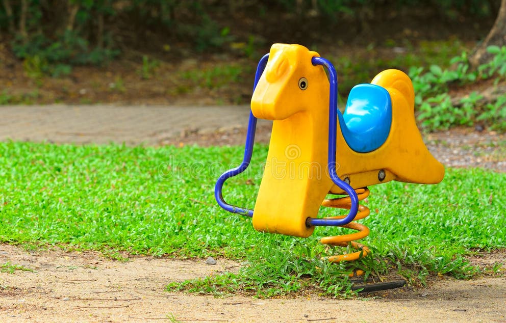 Spring Rocking Horse stock photo. Image of playground - 25985670