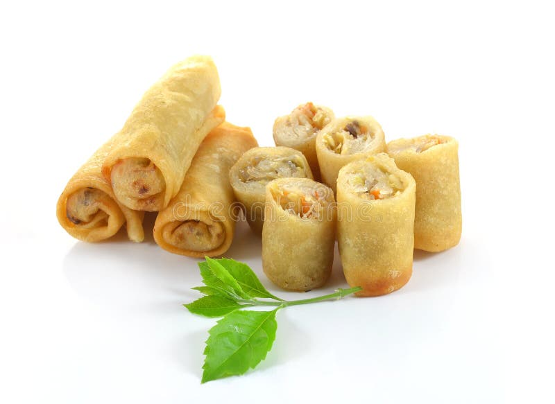 Spring Roll Also Known As Egg Roll Isolated on White. Stock Image ...