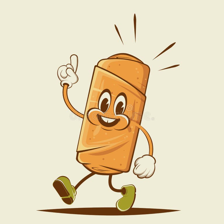 Funny Illustration of a Cartoon Spring Roll Stock Illustration ...