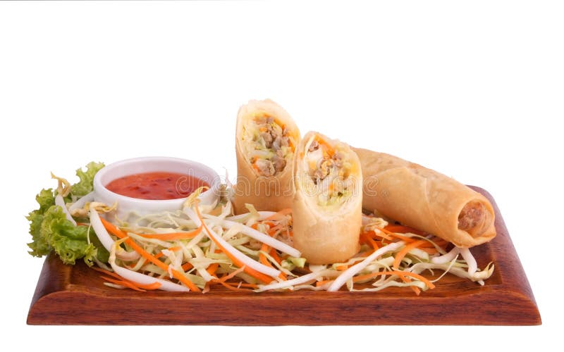 Spring Roll with Chilli Sauce Stock Photo - Image of gourmet, sauce ...
