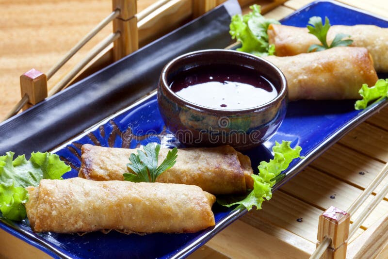 Spring Roll Japanese Cuisine Stock Photo - Image of cook, japanese ...
