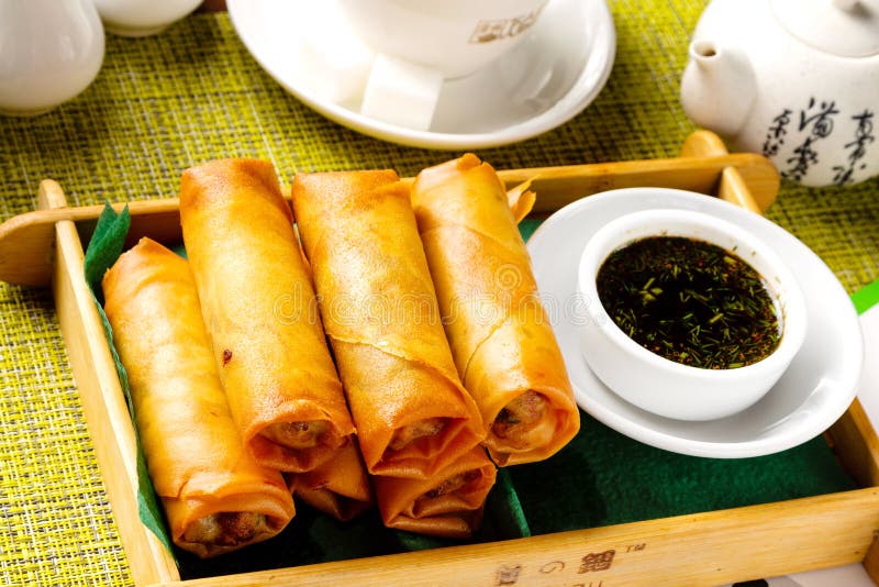Spring Roll, Lunch, Chinese Asian Traditional Dish Stock Photo - Image ...