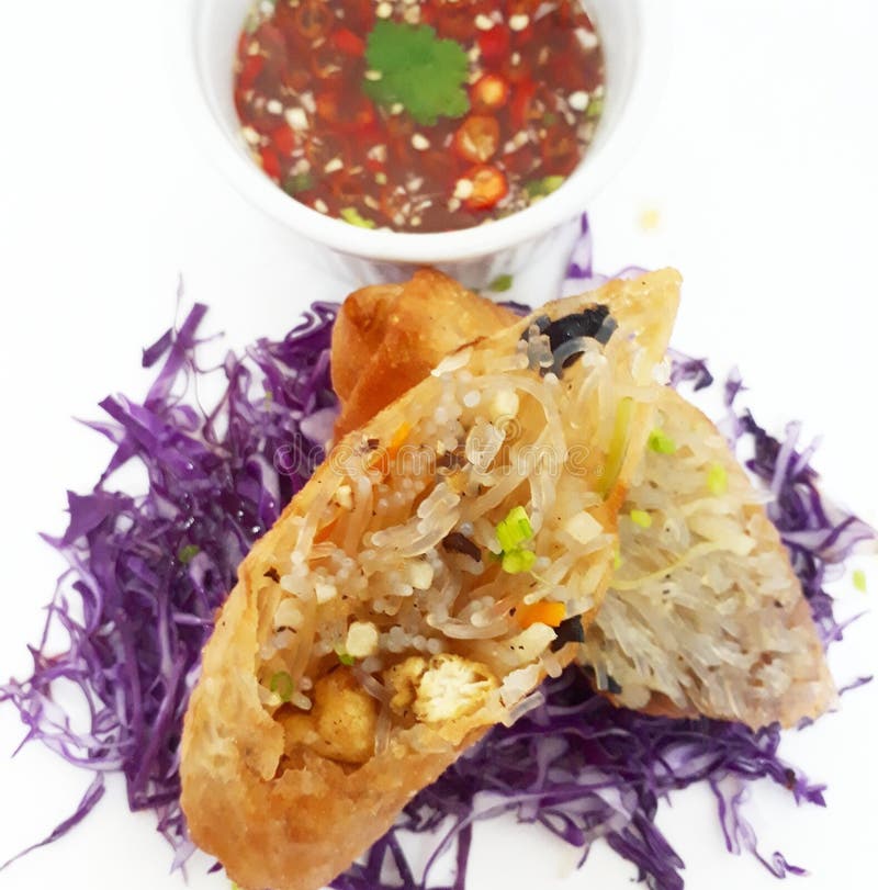 Spring Roll and Noodles stock photo. Image of phootography - 117315152