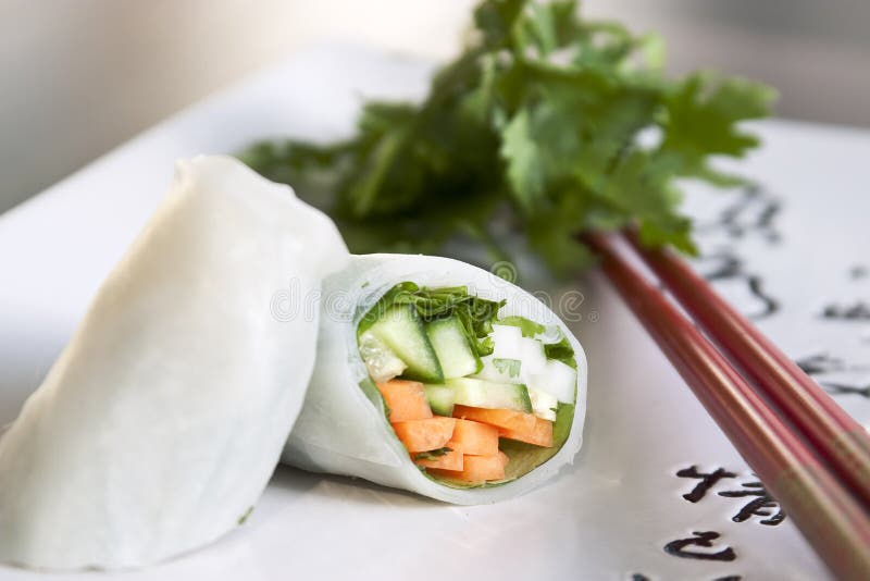Spring Roll On A Plate Picture. Image: 10142215