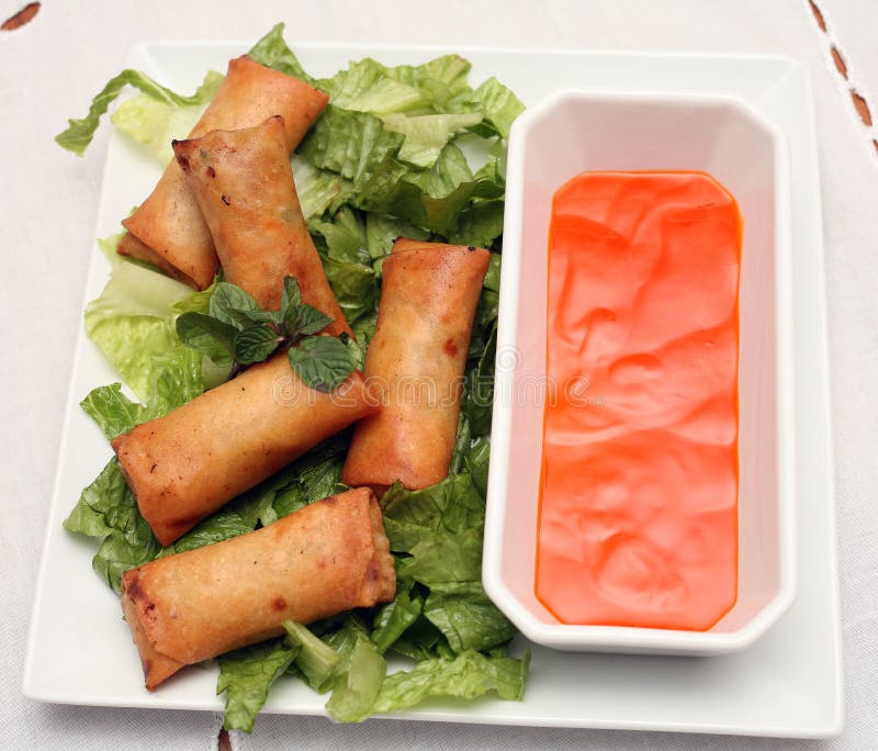 Spring roll plate stock image. Image of sour, cuisine - 1802363