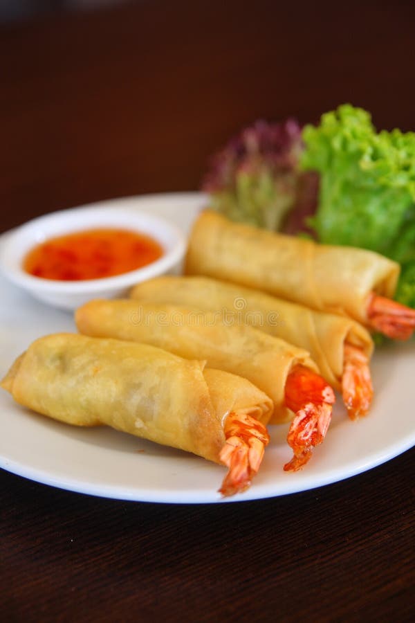 Spring roll prawn stock photo. Image of homemade, appetizer - 30376036