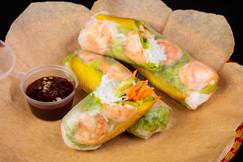 Spring roll with prawn stock image. Image of roll, prawn - 126020415
